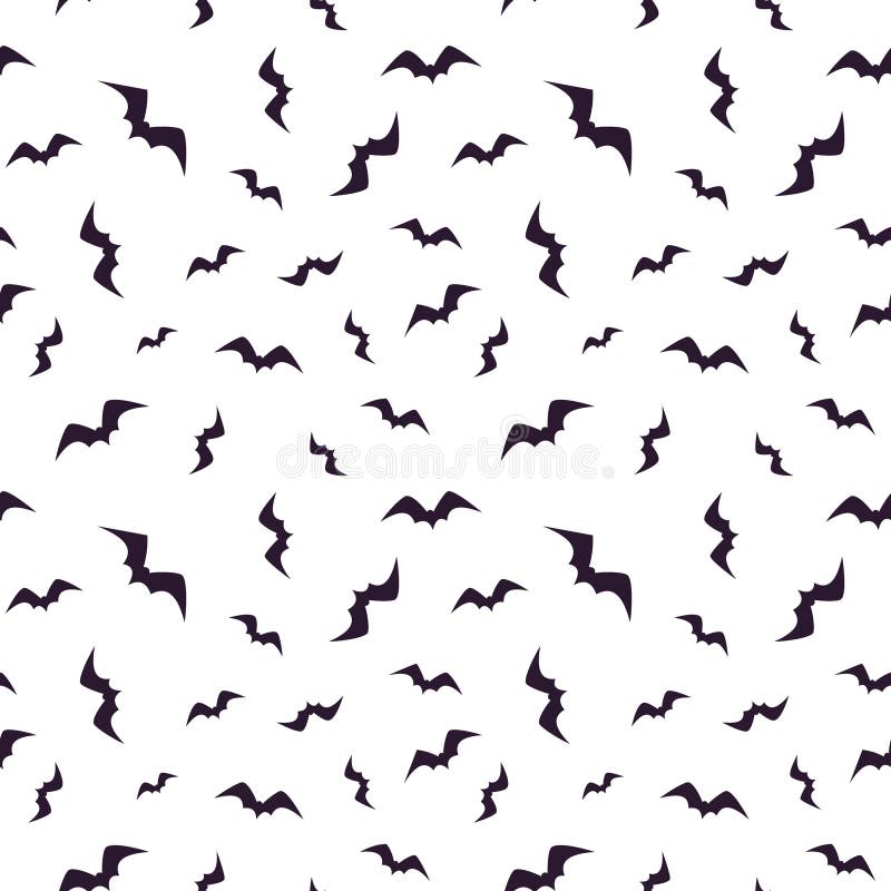 Seamless Pattern with Flying Bats on a White Background for Decoration ...