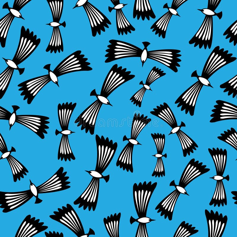 Seamless Pattern Flying Birds Stock Vector - Illustration of seagull ...