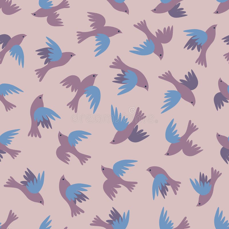 Seamless Pattern with Flying Birds. Flock of Birds Simple Background ...