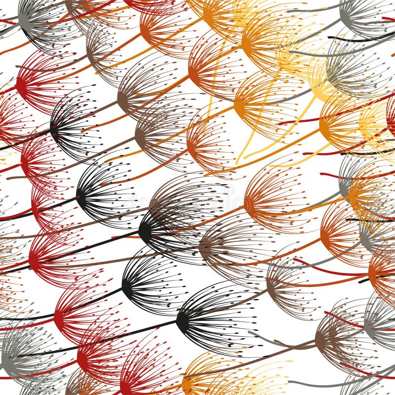 Seamless Pattern. Flying of Dandelion Seeds. Stylish Repeating Texture ...