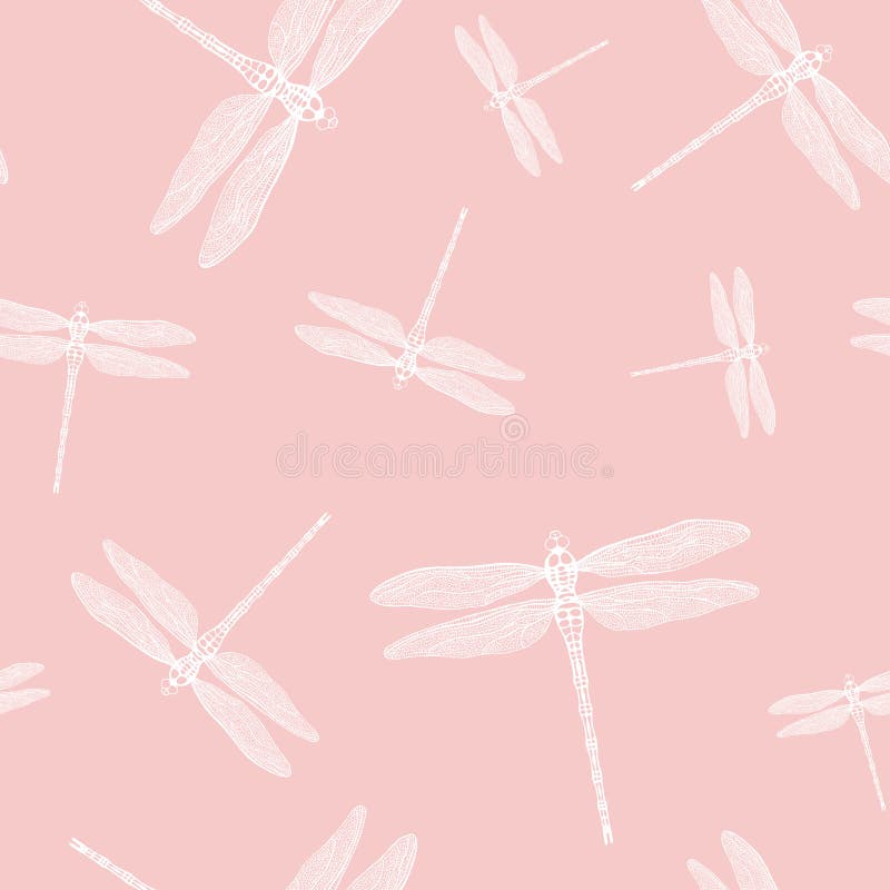 Seamless Pattern from Flying Dragonfly Stock Vector - Illustration of ...