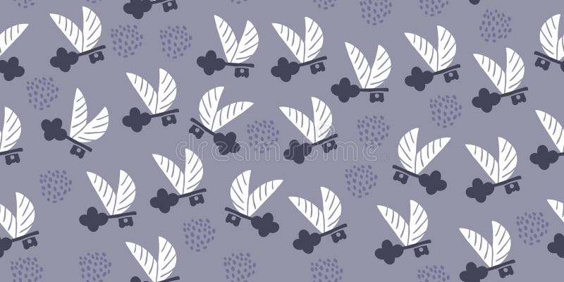 Seamless Pattern with Flying Keys, Wings, Dots Stock Vector ...