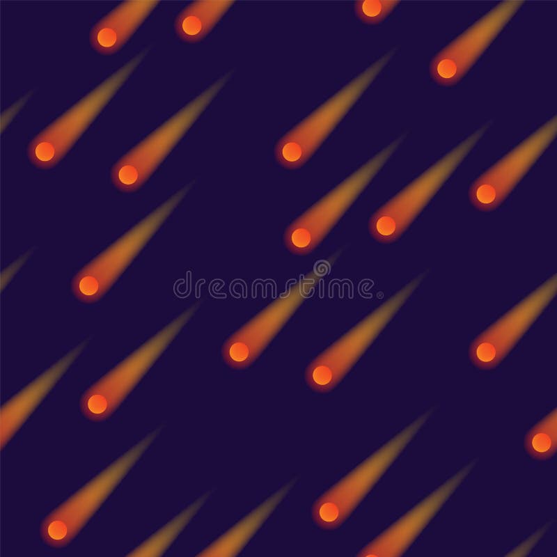 Seamless Pattern with Flying Red Meteors Stock Vector - Illustration of ...
