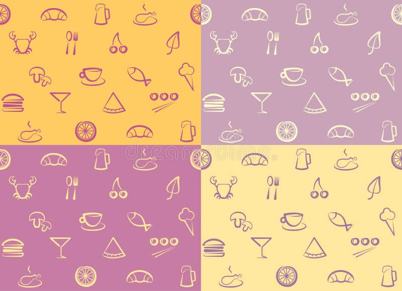 Seamless pattern: food. stock vector. Illustration of painting - 6009703