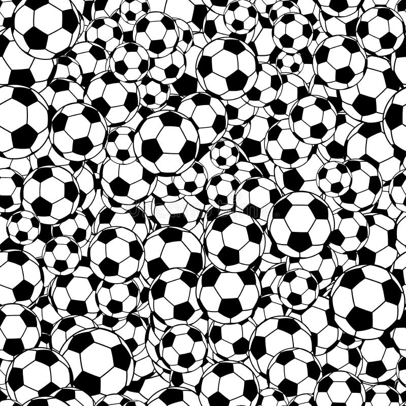 Seamless Pattern With A Soccer Ball In A Black - White Colors. Stock ...