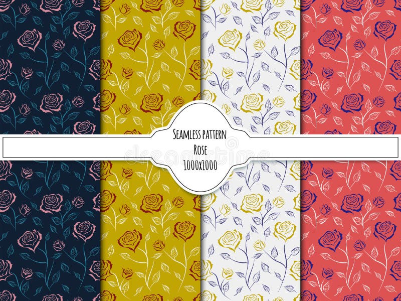 Seamless Pattern in the Form of a Roses Flower Leaves and Stem. Vector ...