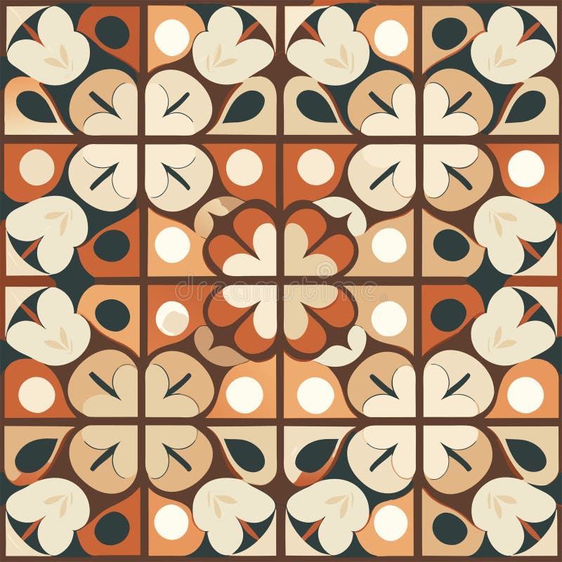 Seamless Pattern in the Form of Square Tiles. Vector Illustration Stock ...