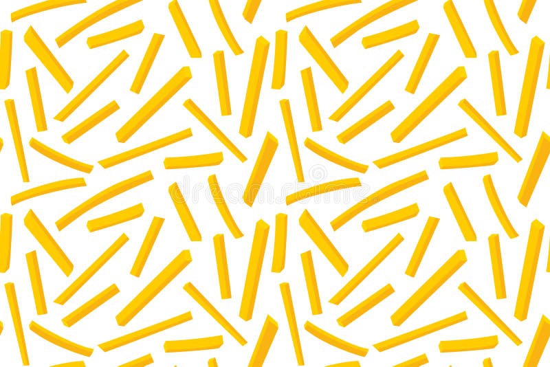 Seamless Pattern of French Fries Stock Vector - Illustration of burger ...