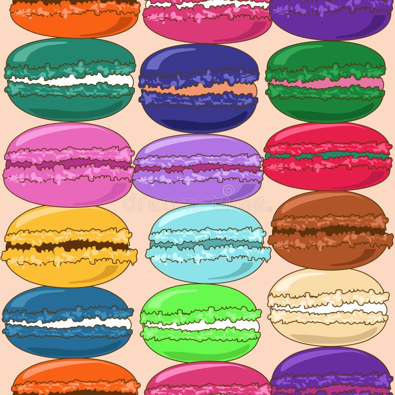 Macaron or Macaroon Icon Set Stock Vector - Illustration of delicious ...