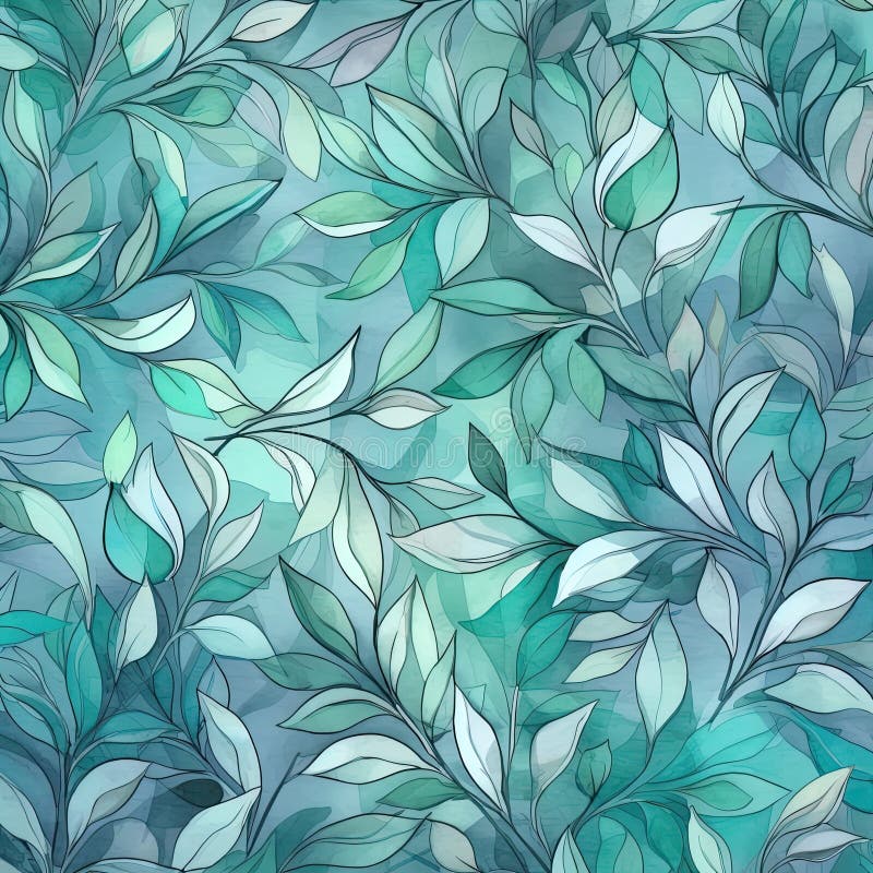 Seamless Pattern of Fresh Green Foliage Leaves in the Background. Ideal ...