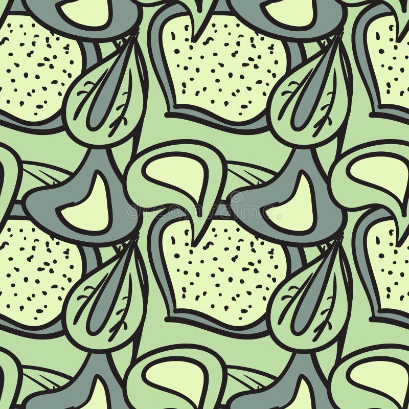 Seamless Pattern of Fresh Leaves Stock Vector - Illustration of ripple ...