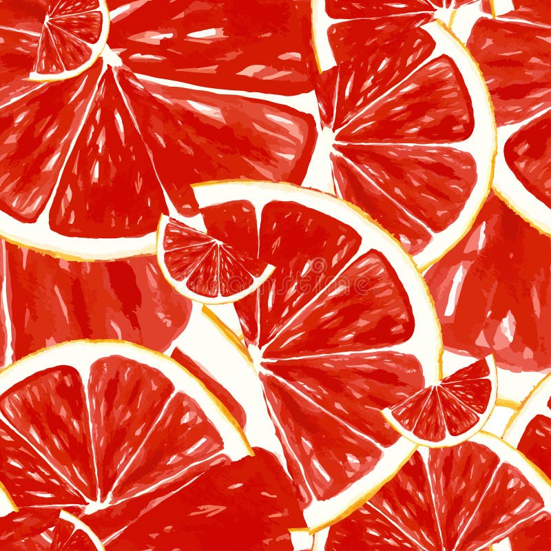 Seamless Pattern Fresh Ripe Slice of Grapefruit Stock Vector ...