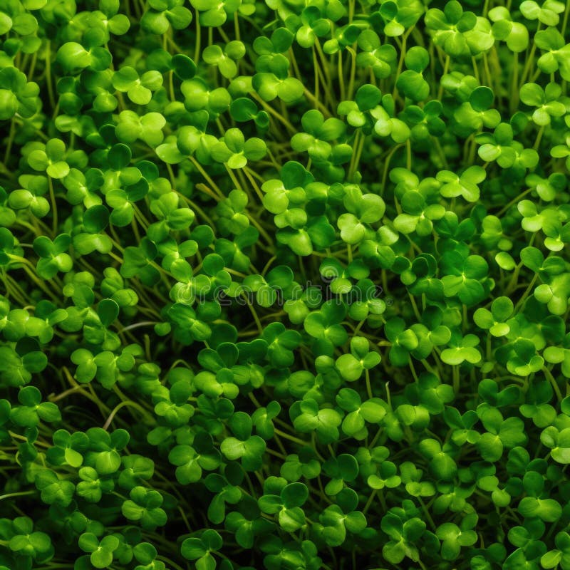 Seamless Pattern with Fresh and Young Micro Greens. Microgreen Sprouts ...