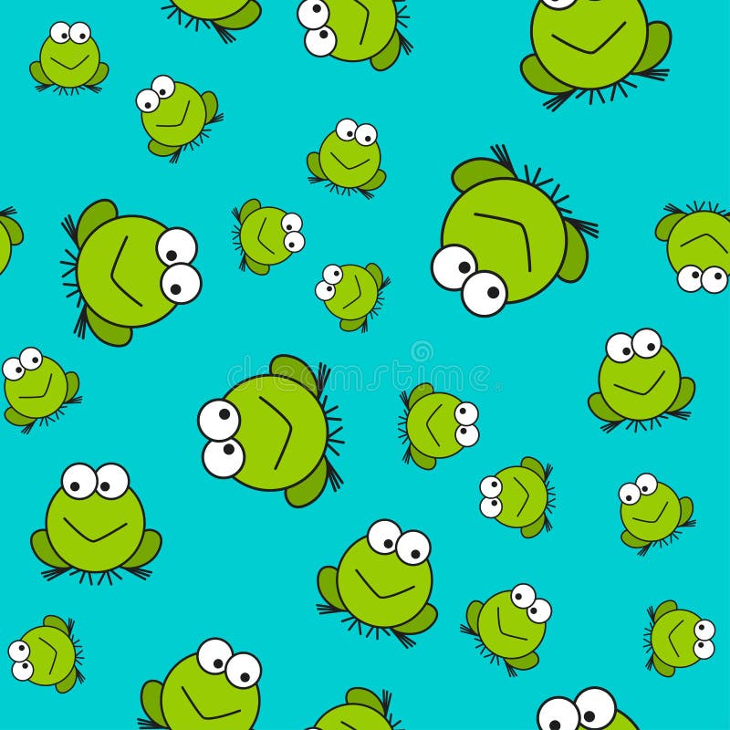 Seamless Cute Frog Pattern Vector Illustration Stock Vector ...