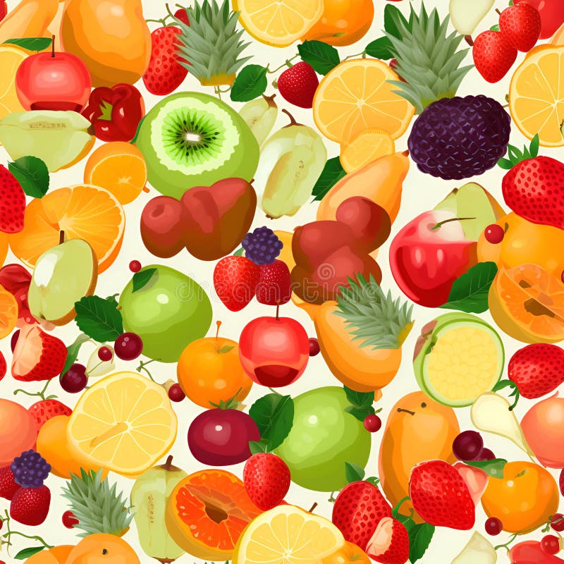 Fruit Seemless Pattern Stock Illustrations – 30 Fruit Seemless Pattern ...