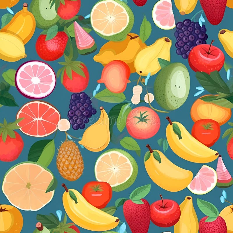 Fruit Seemless Pattern Stock Illustrations – 30 Fruit Seemless Pattern ...