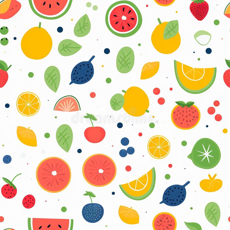 Seamless Pattern of Fruits stock illustration. Illustration of pattern ...