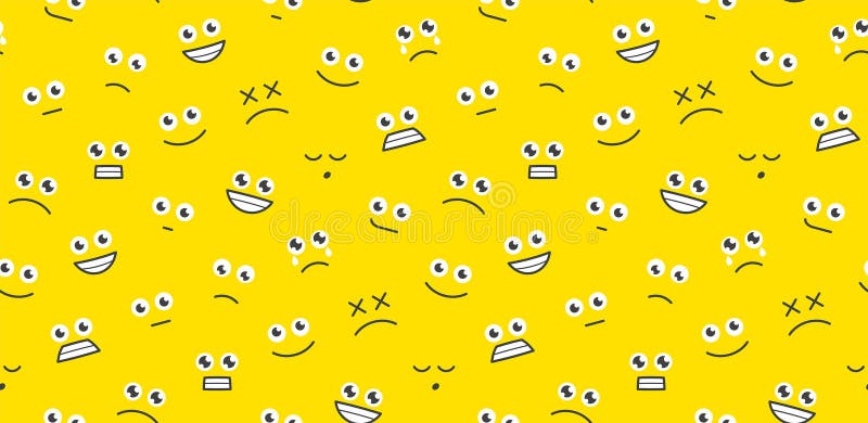 Human Cartoon Emoticon Faces Pattern Stock Illustrations – 490 Human ...