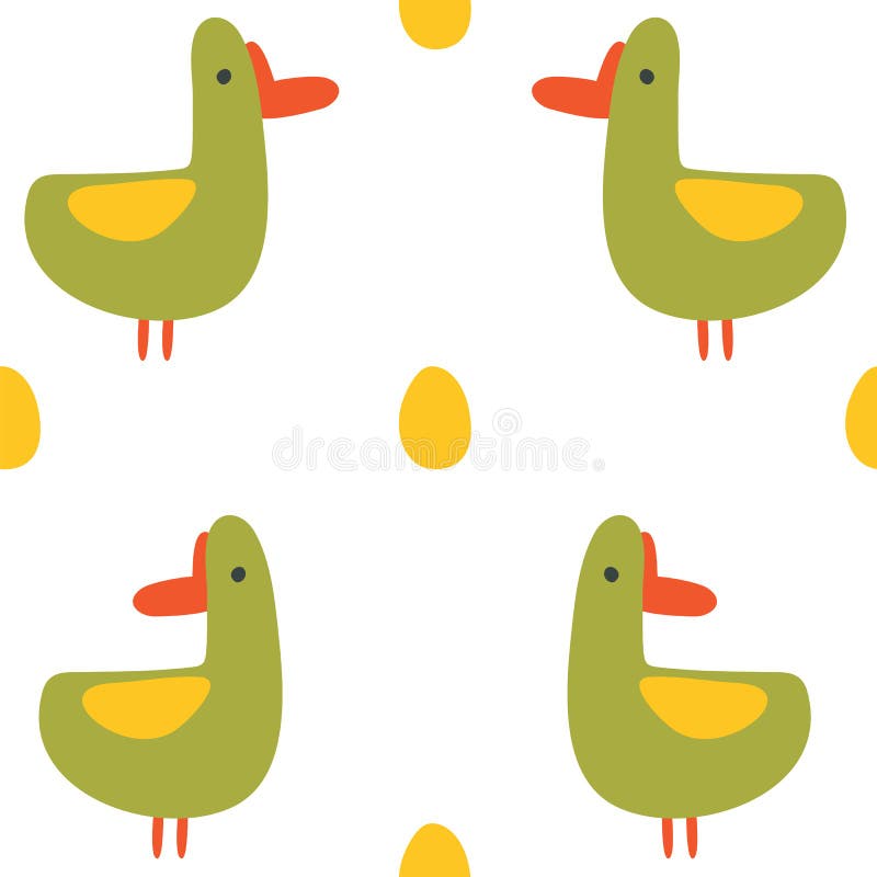 Seamless Pattern with Funny Ducks. Vector, Stock Illustration ...