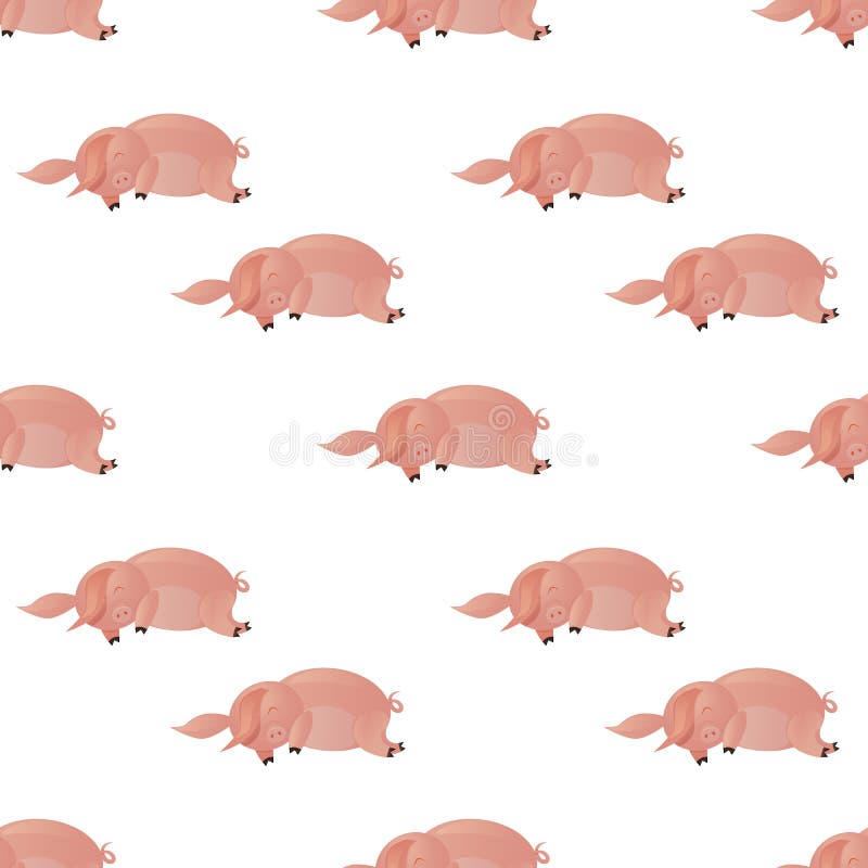 Seamless Pattern with Funny Pig, Pig Sleeping Texture Background ...
