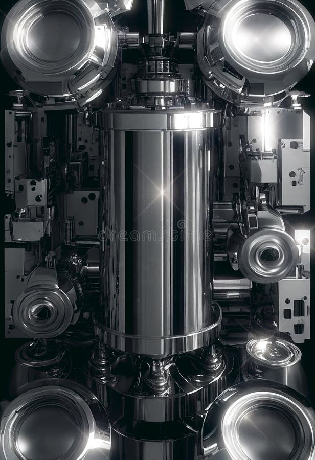 Futuristic Mechanical Chrome Device. Generative AI. Stock Illustration ...