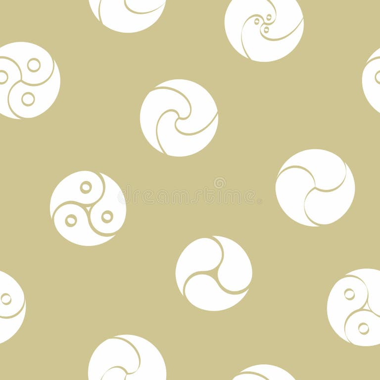 Seamless Pattern with Gankyil Tibetan Symbol Stock Vector ...