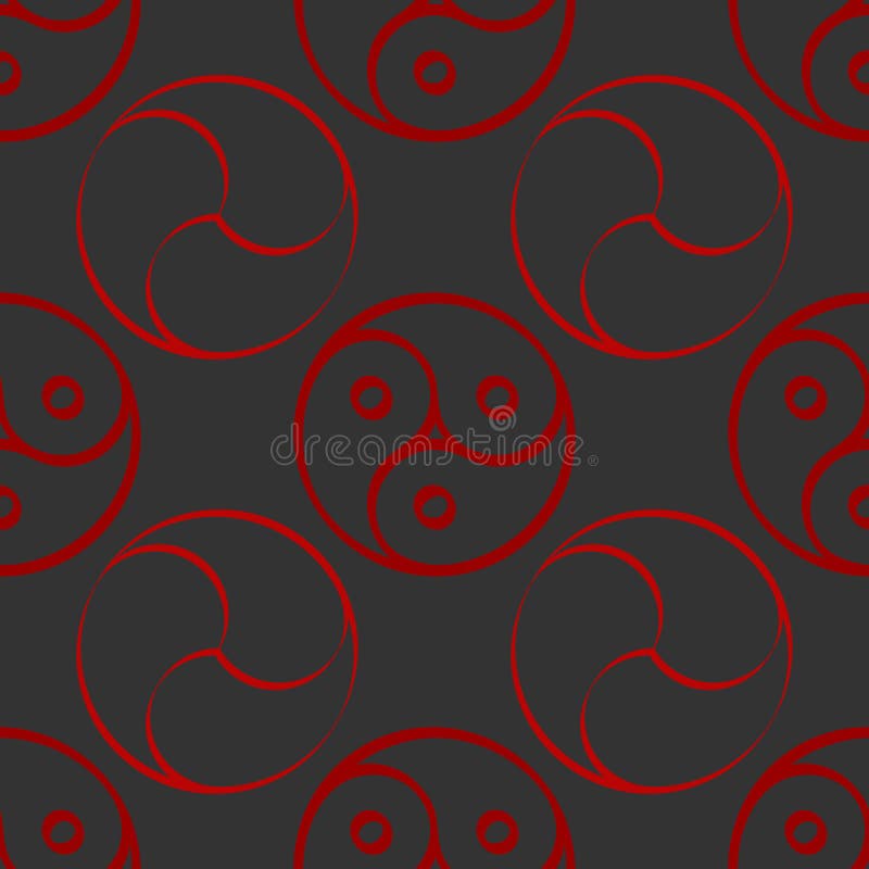 Seamless Pattern with Gankyil Tibetan Symbol Stock Vector ...