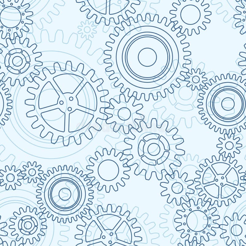 Seamless Pattern of Gear Wheels Stock Vector - Illustration of clock ...