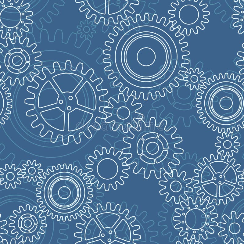 Seamless Pattern of Gear Wheels Stock Vector - Illustration of vector ...