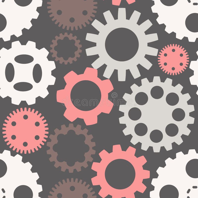 Seamless Pattern with Gears Stock Vector - Illustration of ornate ...