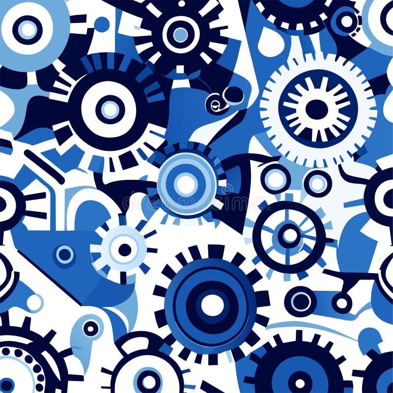 Seamless Pattern with Cogs and Gears Stock Illustration - Illustration ...
