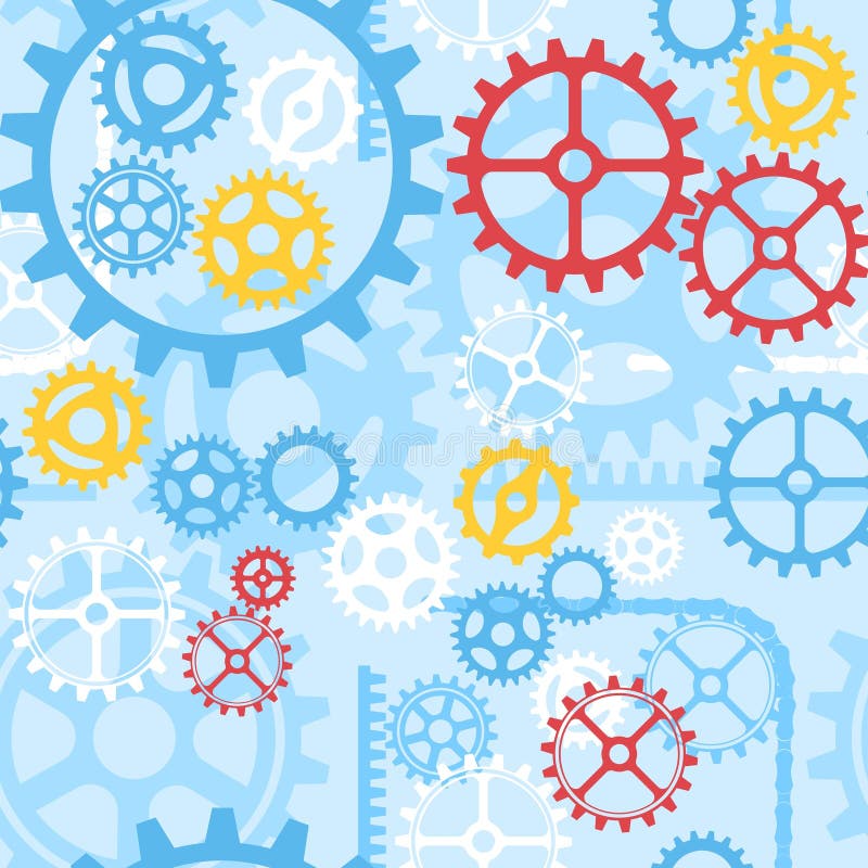 Seamless Pattern with Gears. Decor Textile, Wrapping Paper, Wallpaper ...