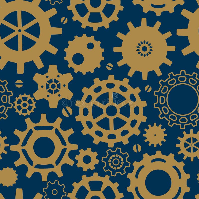 Seamless Pattern with Gears in the Steampunk Style. Vintage Steampunk ...