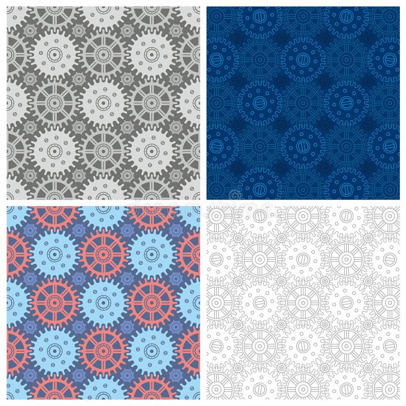 Seamless pattern of gears stock vector. Illustration of like - 77531231