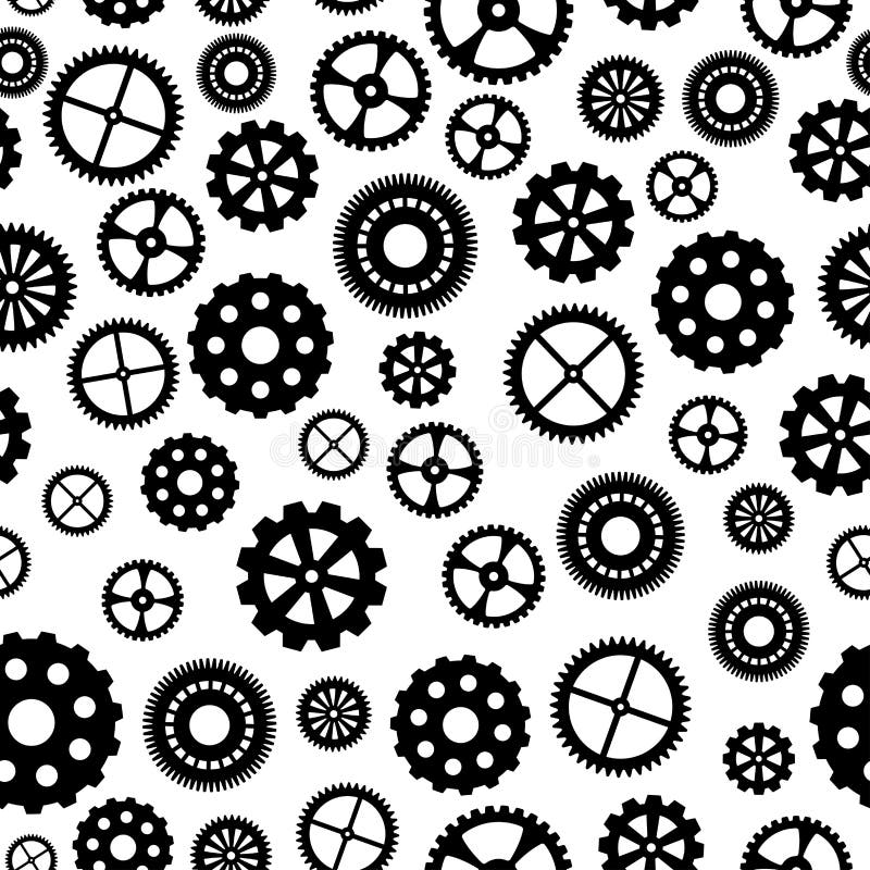 Seamless Pattern with Gears Stock Vector - Illustration of design ...