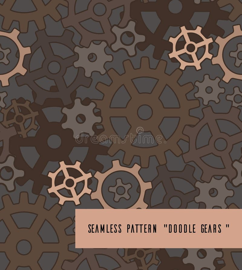 Seamless Pattern with Gears Stock Vector - Illustration of graphic ...