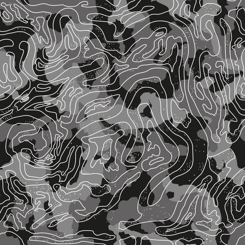 Camouflage Pattern Background. Seamless Military Texture. Grey Black ... Camouflage Pattern Background. Seamless Military Texture. Grey Black ...