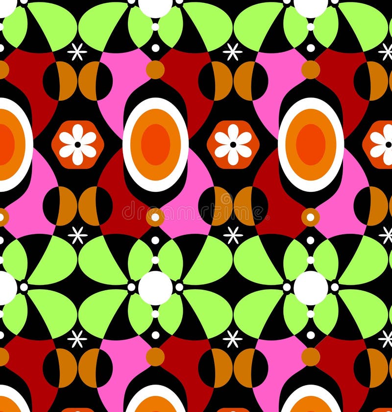 Pattern Geometric, Colorful Retro Style Stock Vector - Illustration of ...