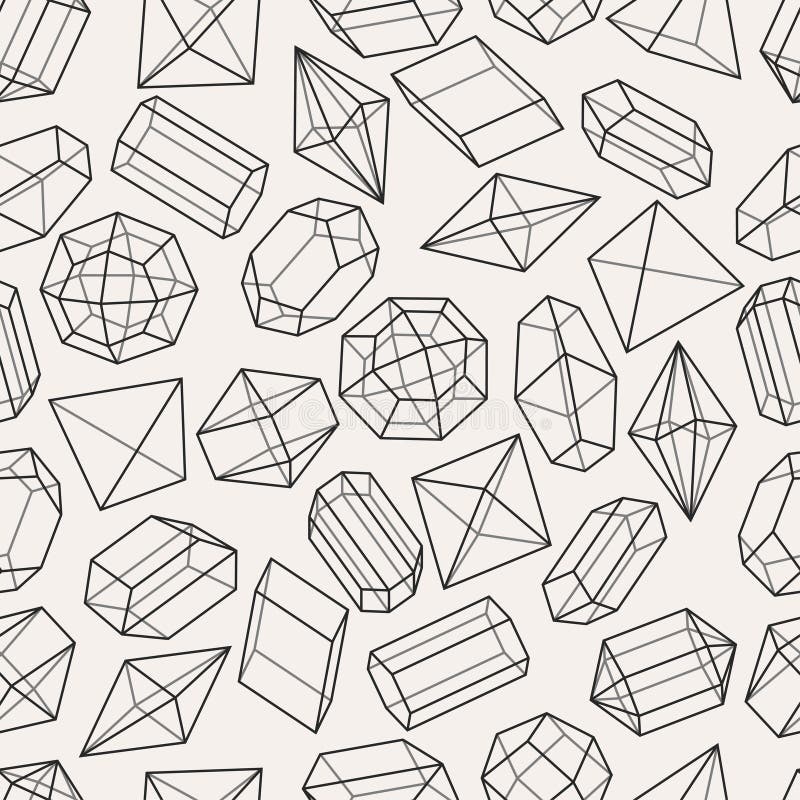 Set of Geometric Crystals Gem and Minerals Stock Vector - Illustration ...