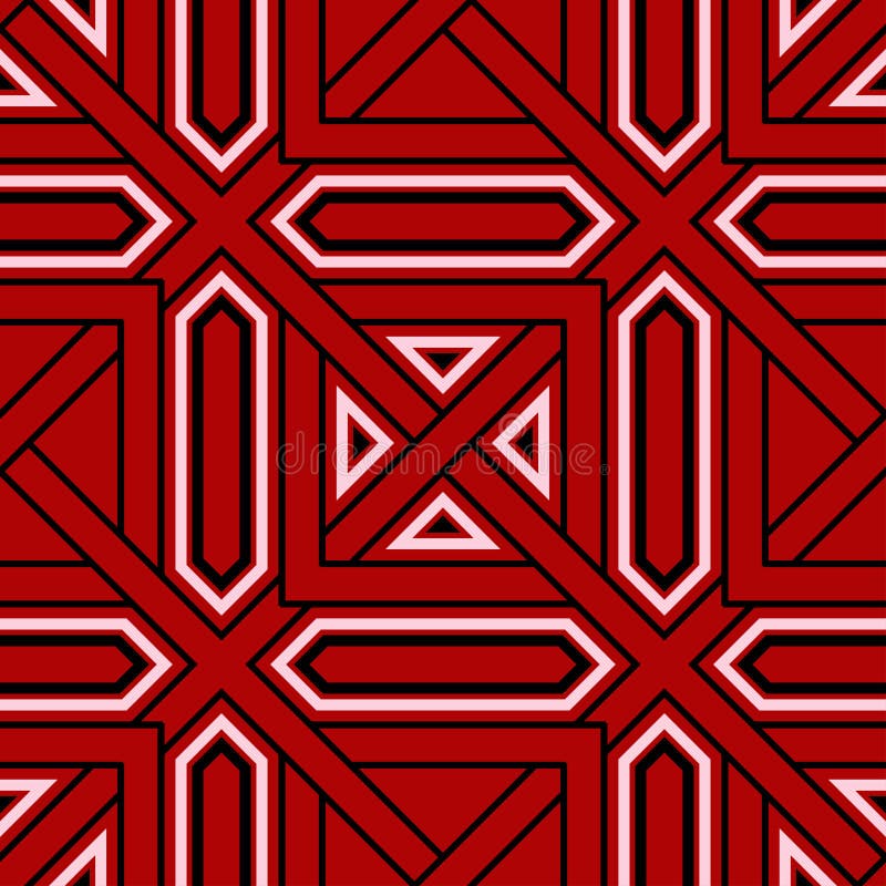 Seamless Pattern with Geometric Design. Black Red and White Background ...