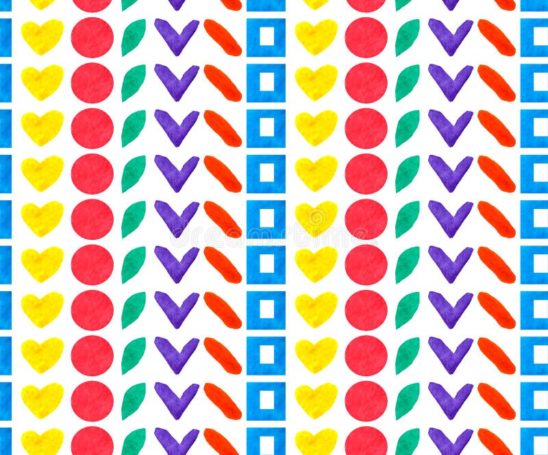 Seamless Pattern Geometric Different Form and Shapes Circle, Square ...