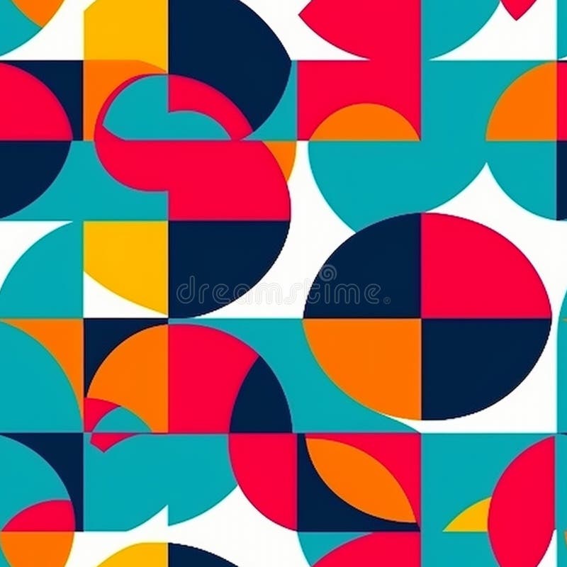 Seamless Pattern Geometric Graphic Design, Circle, Triangle, Line ...