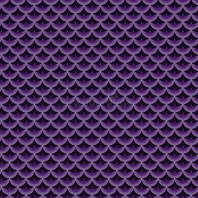 Seamless Pattern with Geometric Half Circular Element in Purple ...