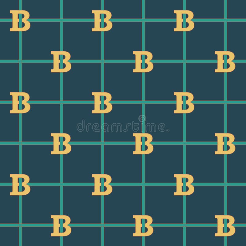Seamless Pattern of Geometric Motif and Bitcoin. Stock Illustration ...