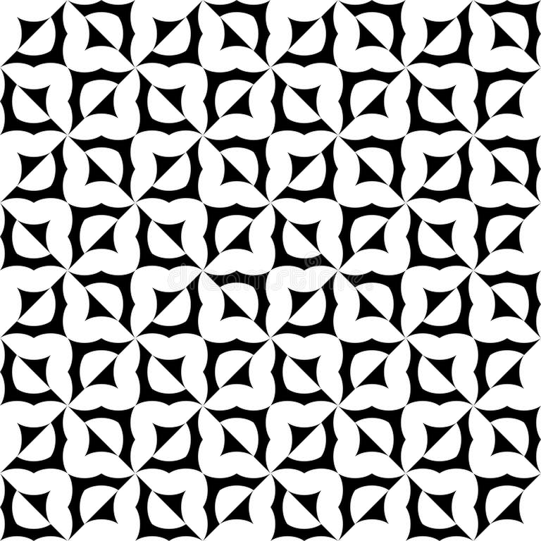 Seamless Pattern with Geometric Motifs in Black and White Stock ...