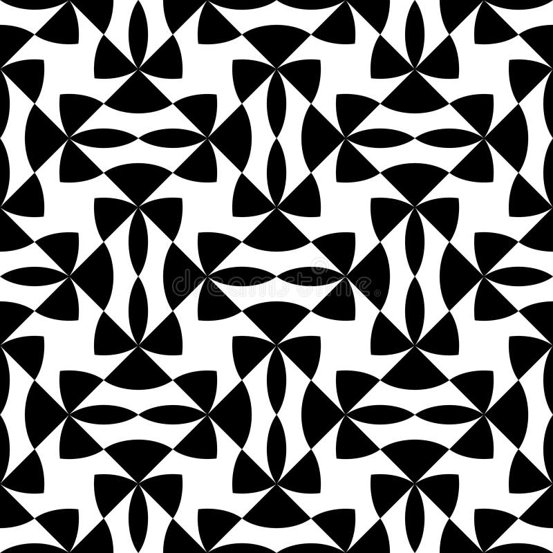 Seamless Pattern with Geometric Motifs in Black and White Stock ...