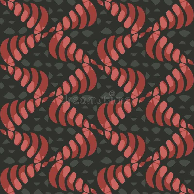 Seamless Pattern with Geometric Motifs in 4 Colors Stock Illustration ...