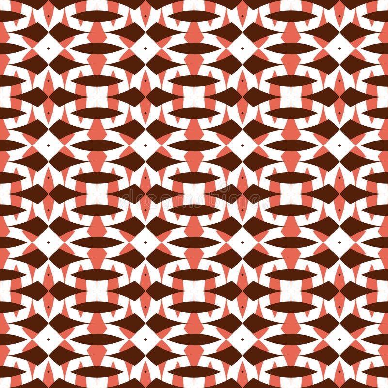 Seamless Pattern with Geometric Motifs in 3 Colors Stock Illustration ...