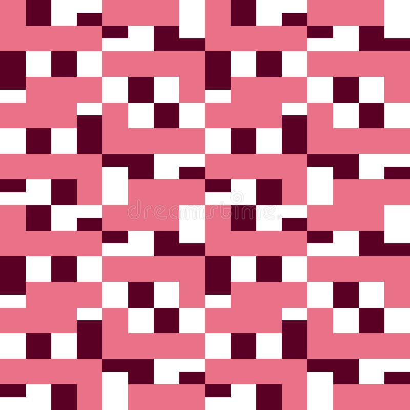 Seamless Pattern with Geometric Motifs in 3 Colors Stock Illustration ...