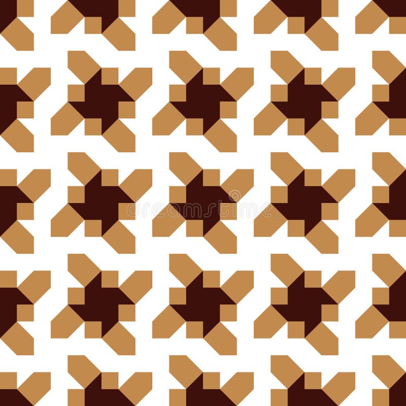 Seamless Pattern with Geometric Motifs in 3 Colors Stock Illustration ...